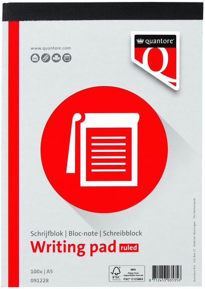 Schrijfblok Quantore A5 gelinieerd GZ OfficeXperience