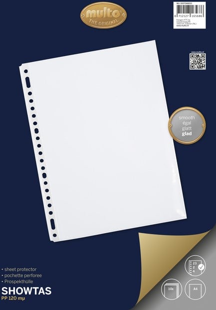 Showtas Multo A4 23-gaats PP 120 micron glad 10 stuks GZ OfficeXperience